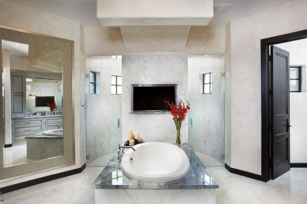 Bardiglio Marble Slab Bathroom - Contemporary - Bathroom - by Arizona ...