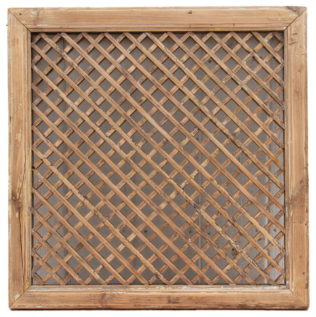 Bleached Wood Antique Lattice Window - Asian - Exterior Shutters - by ...