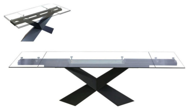 Orin Modern Extendable Glass Dining Table - Transitional - Dining ...
