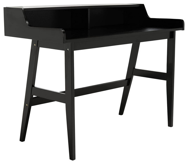 Contemporary Desk, Top With Raised Shelf and 2 Compartments ...