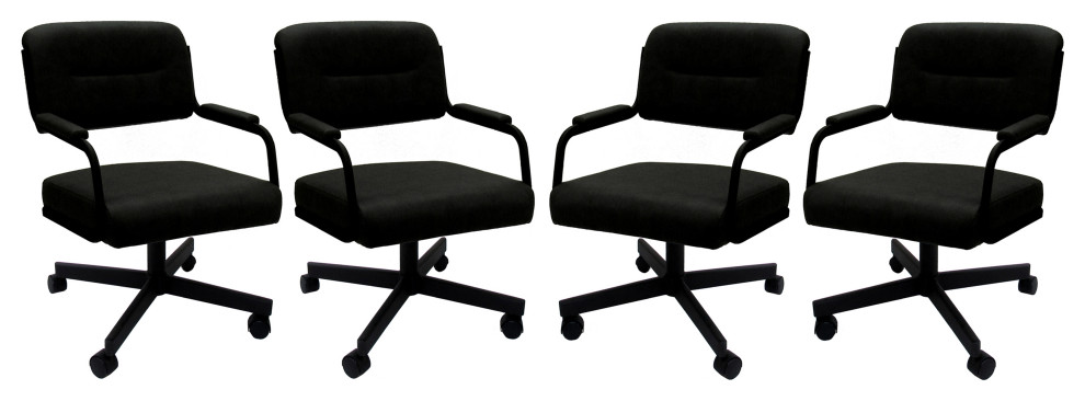 Set of 4, Swivel Metal Caster Dining Chairs M-110 - Transitional ...