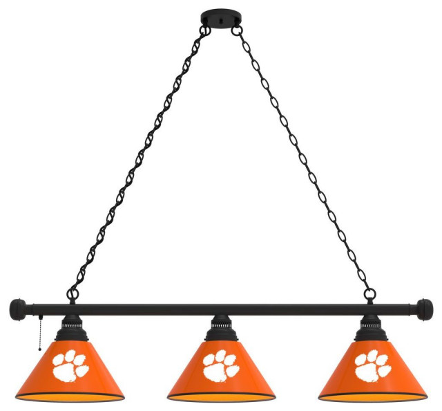 Holland Clemson 3-Shade Billiard Light - Black Fixture - Contemporary ...
