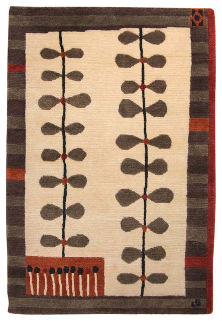 Artist Designed Contemporary Hand Knotted Wool Nepali Rug, 72"x108 ...