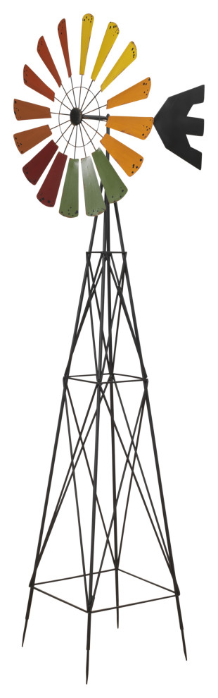 91.73" Metal Garden Windmill - Farmhouse - Garden Statues And Yard Art ...