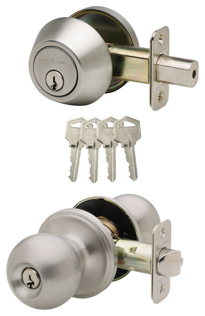 Soft Keyed Ball Knob/Deadbolt Combo Pack - Transitional - Door Entry ...