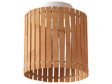 Bali 1-Light Matte White Flush Mount Ceiling Light with Natural Bamboo ...