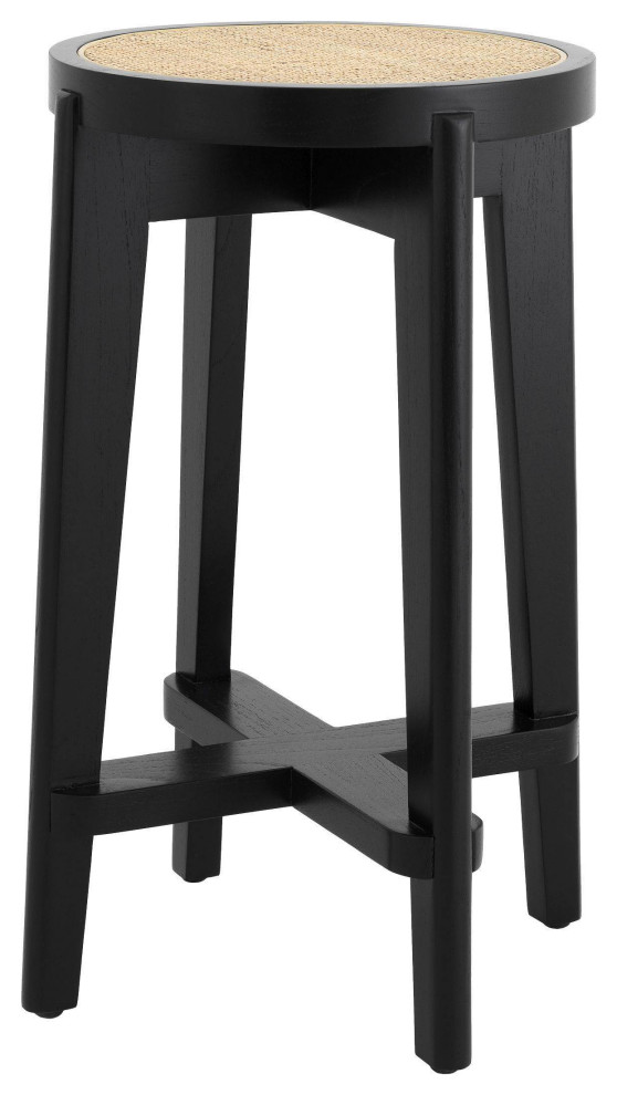 Black Rattan Counter Stool | Eichholtz Dareau - Tropical - Bar Stools ...
