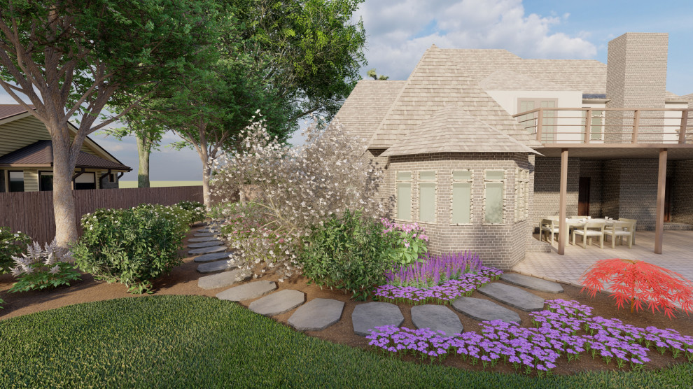 Front Yard + Backyard Design (Illinois) - French Country - Landscape ...