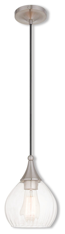 Art Glass Mini Pendant 1-Light Mini Pendant, Brushed Nickel ...