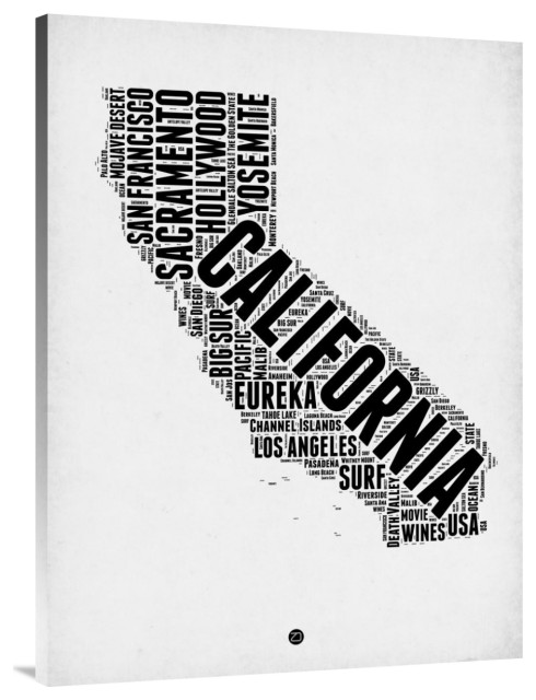 "California Word Cloud 2" Fine Art Print, 36" x 48" - Modern - Prints ...