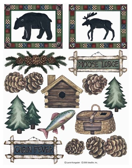 Moose Lodge&Cabin Fever 2-Sheet IdeaStix Accents Peel and Stick ...