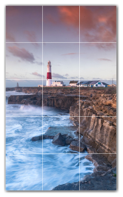 Lighthouse Ceramic Tile Wall Mural HZ500819, 12.75" Wide x 21.25" High ...
