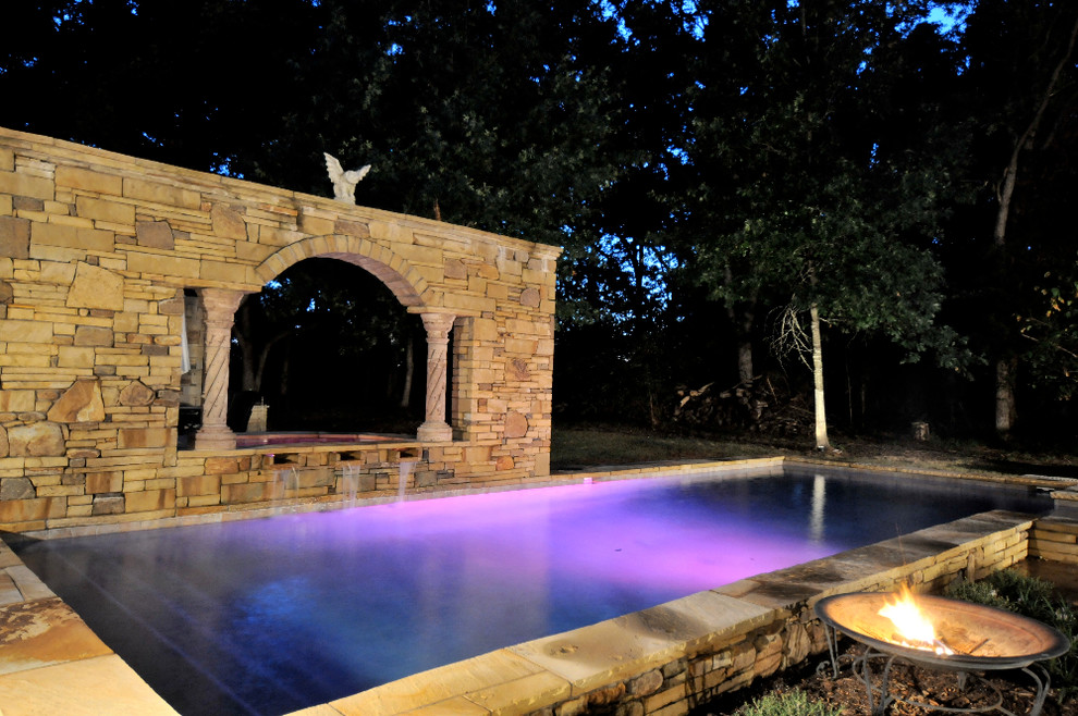 An Old World Design For The New World Swimming Pool And Hot Tub