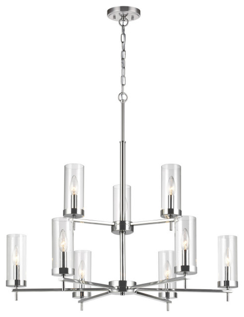 Zire Nine Light Chandelier in Chrome - Transitional - Chandeliers - by ...