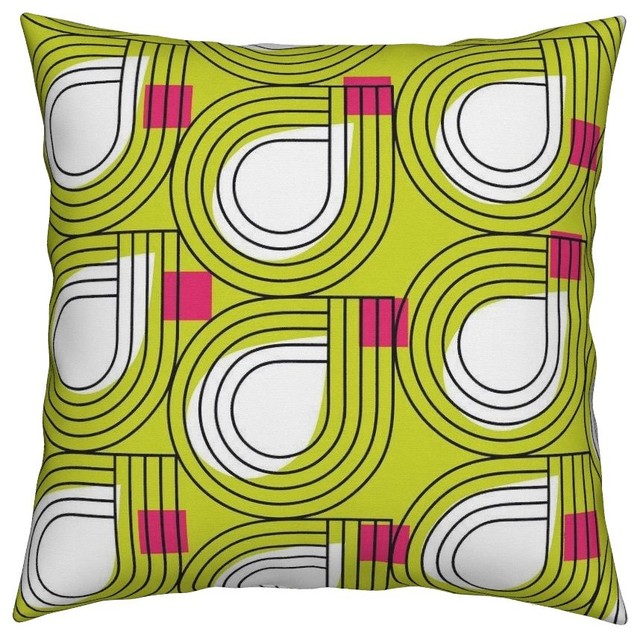 Mod Modern Green 60S Ottomanbrim Graphic Throw Pillow - Contemporary - Decorative Pillows - by ...