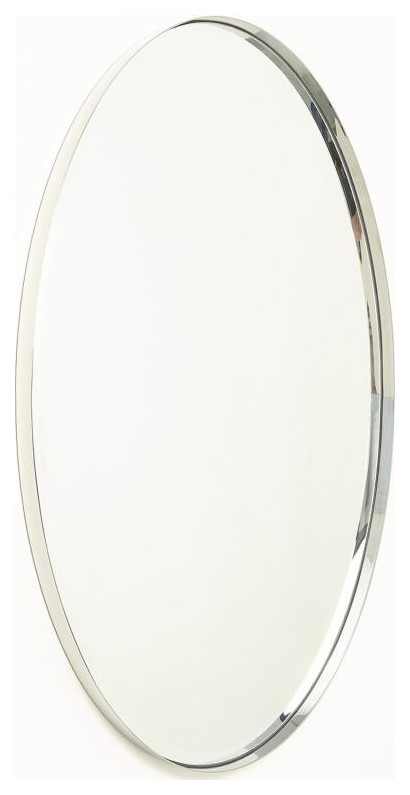 Elongated Small Oval Nickel Mirror - Contemporary - Wall Mirrors - by ...