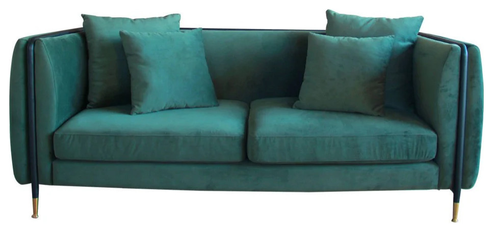 William Modern Dark Green Jade Sofa - Midcentury - Sofas - by Rustic Home Decor | Houzz