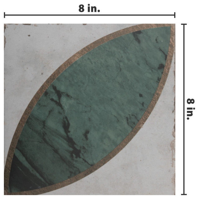 Renaissance Deco Mandorla Porcelain Floor and Wall Tile Sample ...