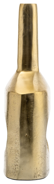 Metal, 12"H, Small Modern Open Cut Out Vase, Gold, 6x3x12 inches ...