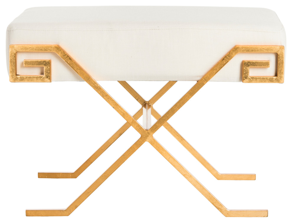 Safavieh Luna Greek Key Bench, #N/A - Contemporary - Upholstered ...