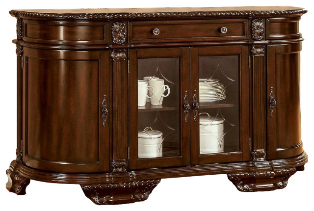 Traditional Round Server, Brown Cherry - Victorian - Buffets And ...