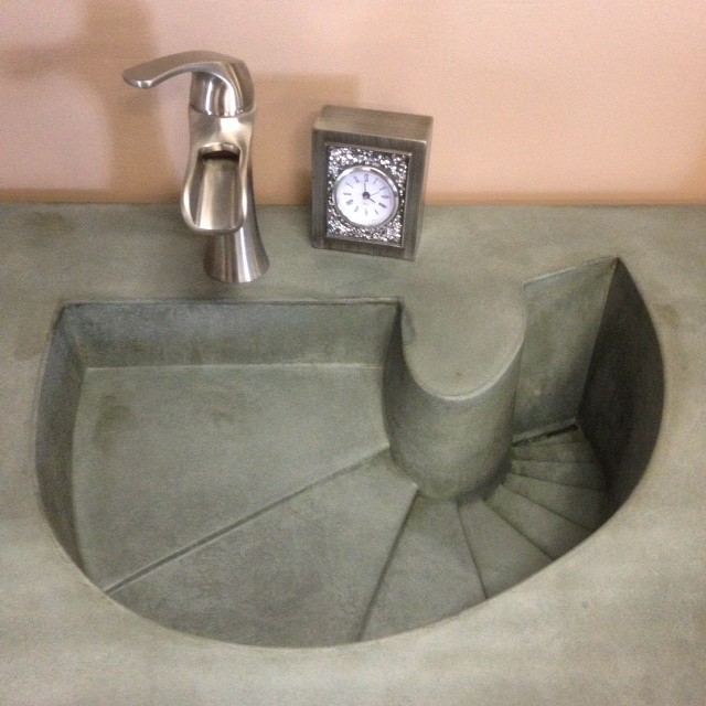 Spiral step sink - Contemporary - Bathroom - Philadelphia - by Concrete ...