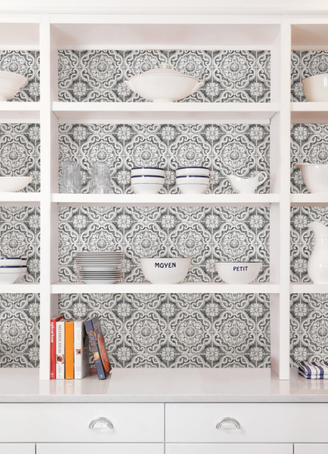 Ada Grey Embossed Peel & Stick Backsplash Tiles, Swatch - Contemporary ...