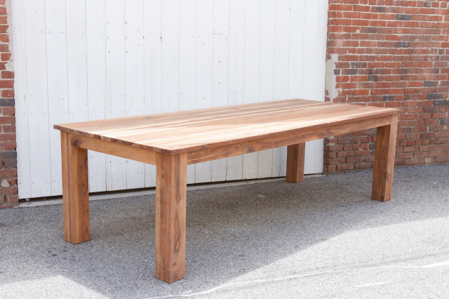 Large Reclaimed Teak Parson Dining Table - Transitional - Dining Tables ...