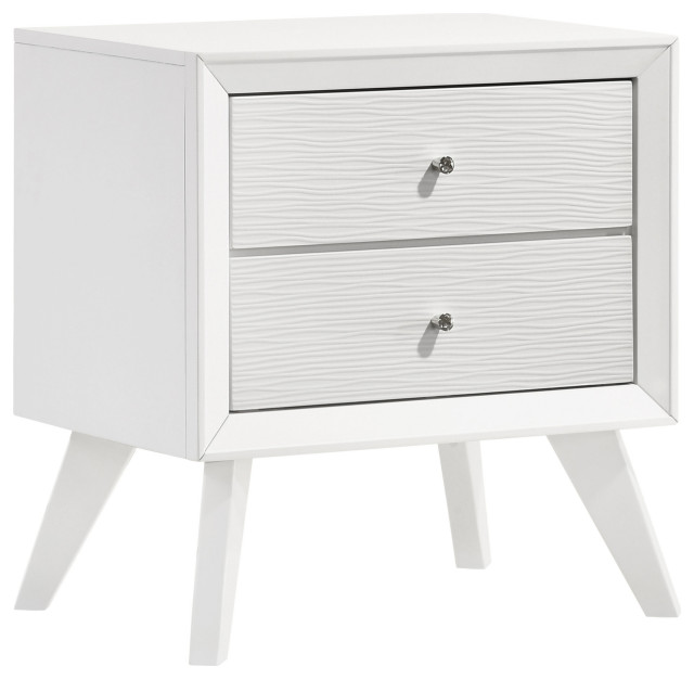 Janelle 2-drawer Nightstand White - Midcentury - Nightstands And ...