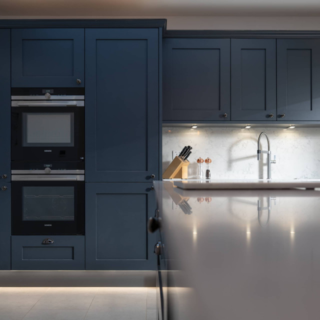 Bespoke Gunpowder Blue Shaker Kitchen Welwyn Garden City - Traditional ...