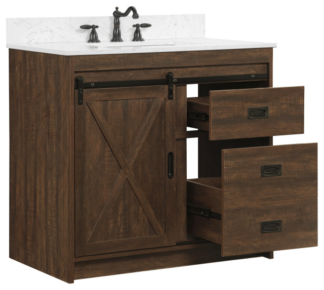Rafter 36" Bathroom Vanity - Rustic - Bathroom Vanities And Sink ...