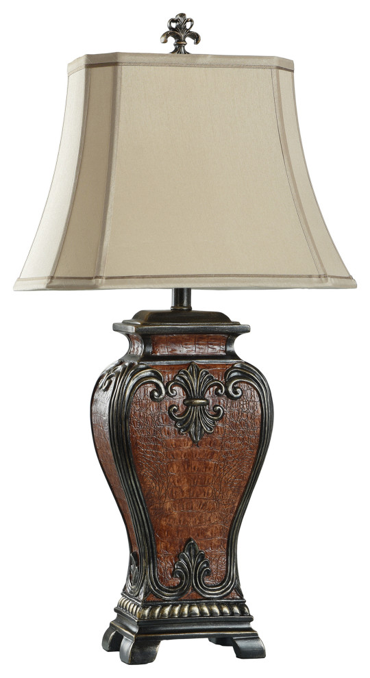 Dundee Table Lamp Faux Crocodile Hide and Gold Highlighted Finish ...