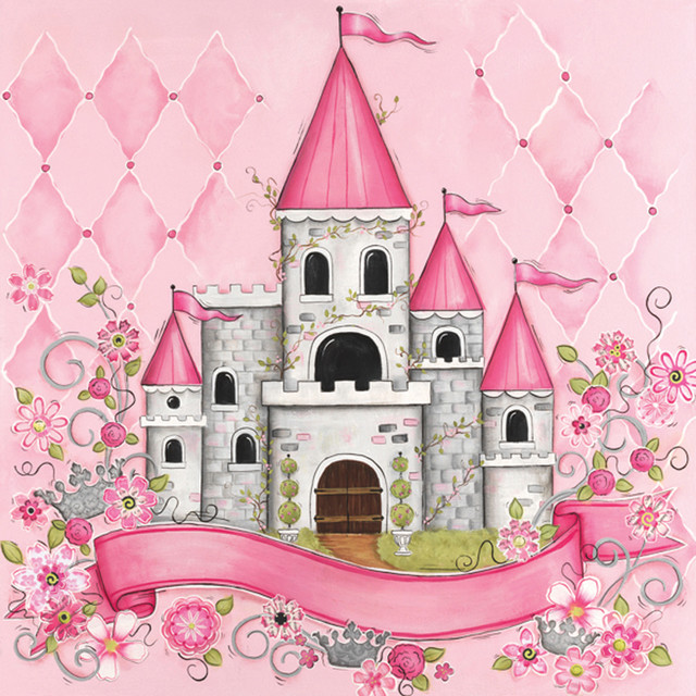 Princess Castle Personalized Canvas Reproduction - Modern - Artwork ...
