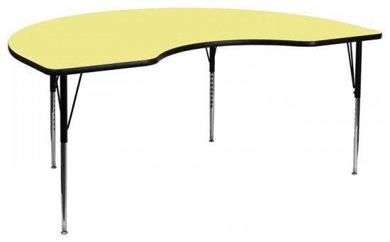 Flash Furniture 48''W X 72''L Kidney Shaped Activity Table ...