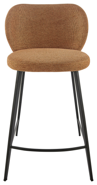 Markus Counter Stool, Rust Fabric With Black Legs Set of 1 - Midcentury ...