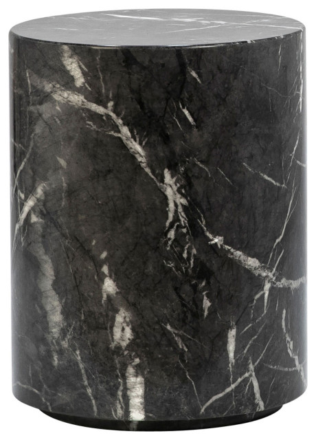 Sully Round Pedestal Side Table, Black and White - Contemporary - Side Tables And End Tables ...