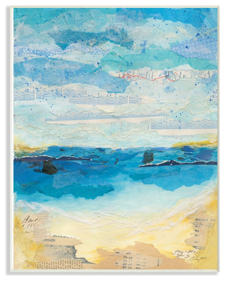 Abstract Beach Coast Ocean Blue Collage Design, 16"x20", 10x15 - Beach ...