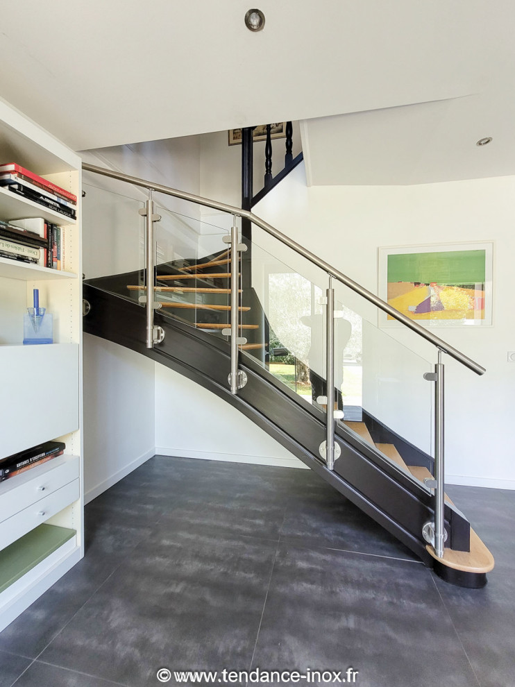 Balustrade inox et verre balancé - Modern - Staircase - Paris - by ...
