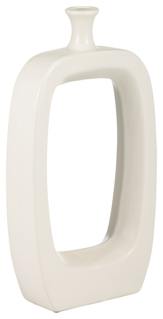 Ceramic 18" Vase, Cut-Out, Cream, 10x3x18 inches - Contemporary - Vases ...