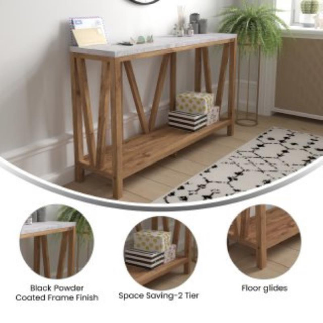 Charlotte Modern 2-Tier Farmhouse Console Accent Table - Transitional ...