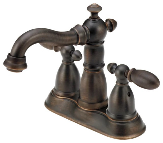 Vintage Bathroom Sink Faucet, Rigid Spout With 2 Lever Handles ...