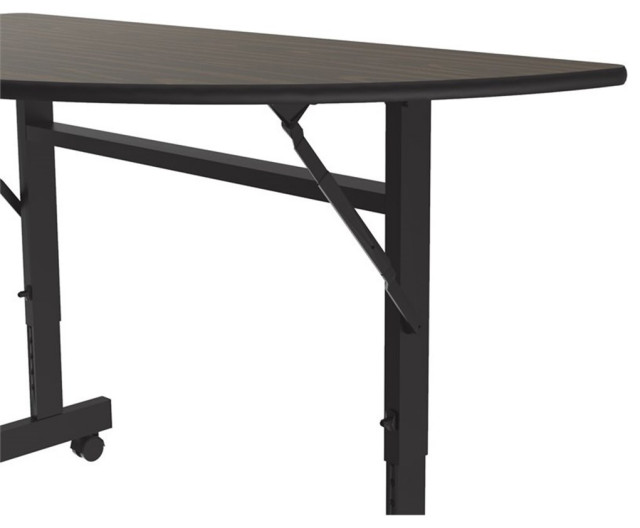 Pemberly Row Contemporary Wood & Metal Flip Top Nesting Table in Walnut ...