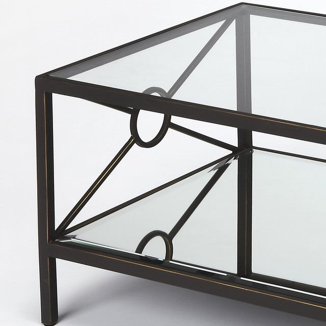 Butler Metropolis Metal & Mirror Coffee Table - Transitional - Coffee ...
