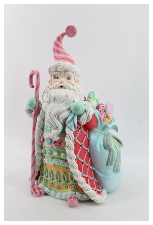 December Diamonds 20.5-inch Candy Santa Figurine - Contemporary ...
