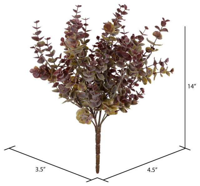 14" Mini Jade Leaf Bush UV Coated, Pack of 3 - Traditional - Artificial ...