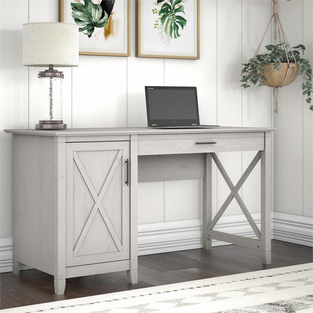 Key West 54W Computer Desk with Storage in Cape Cod Gray - Engineered ...