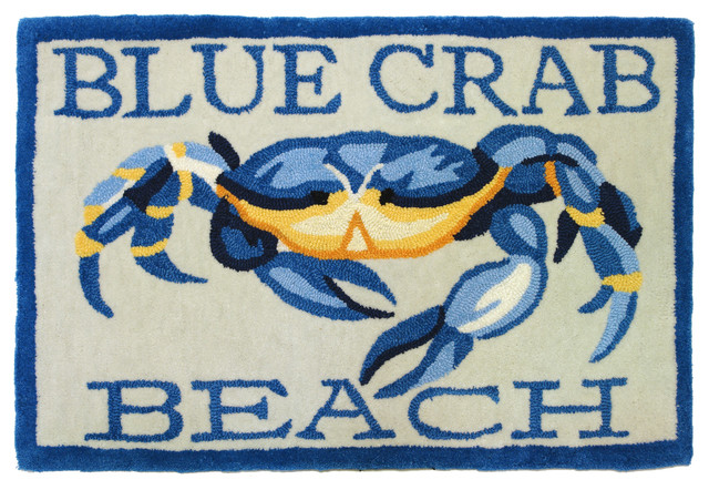 Homefires Blue Crab Beach - Beach Style - Area Rugs - by Homefires | Houzz