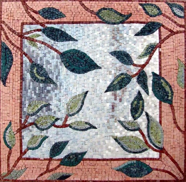 Mosaic Patterns, Flori Leaves, 31" x 31" - Contemporary - Tile Murals ...