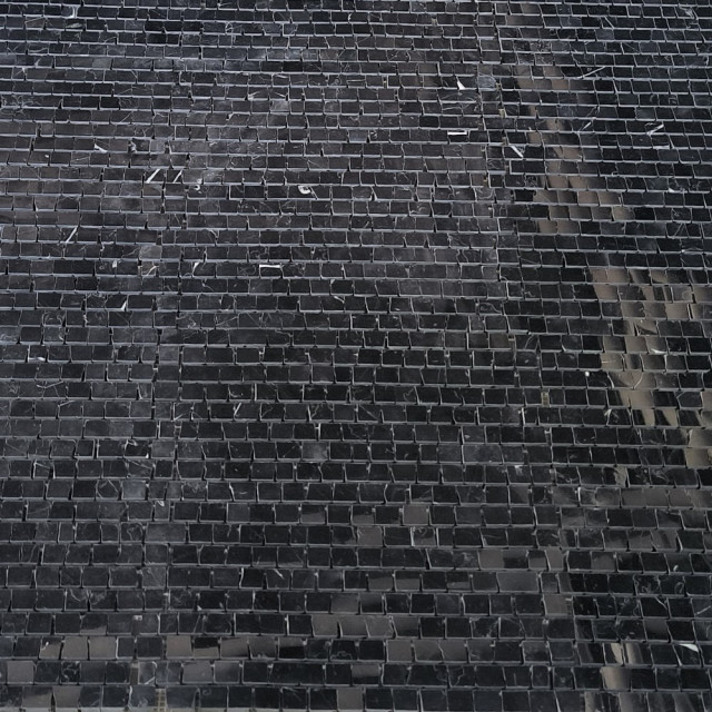 Nero Marquina Black Marble Hand Clipped Random Broken Mosaic Tile, 1 ...