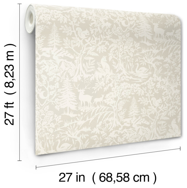 Alrick Taupe Forest Venture Wallpaper, Swatch - Rustic - Wallpaper - by ...